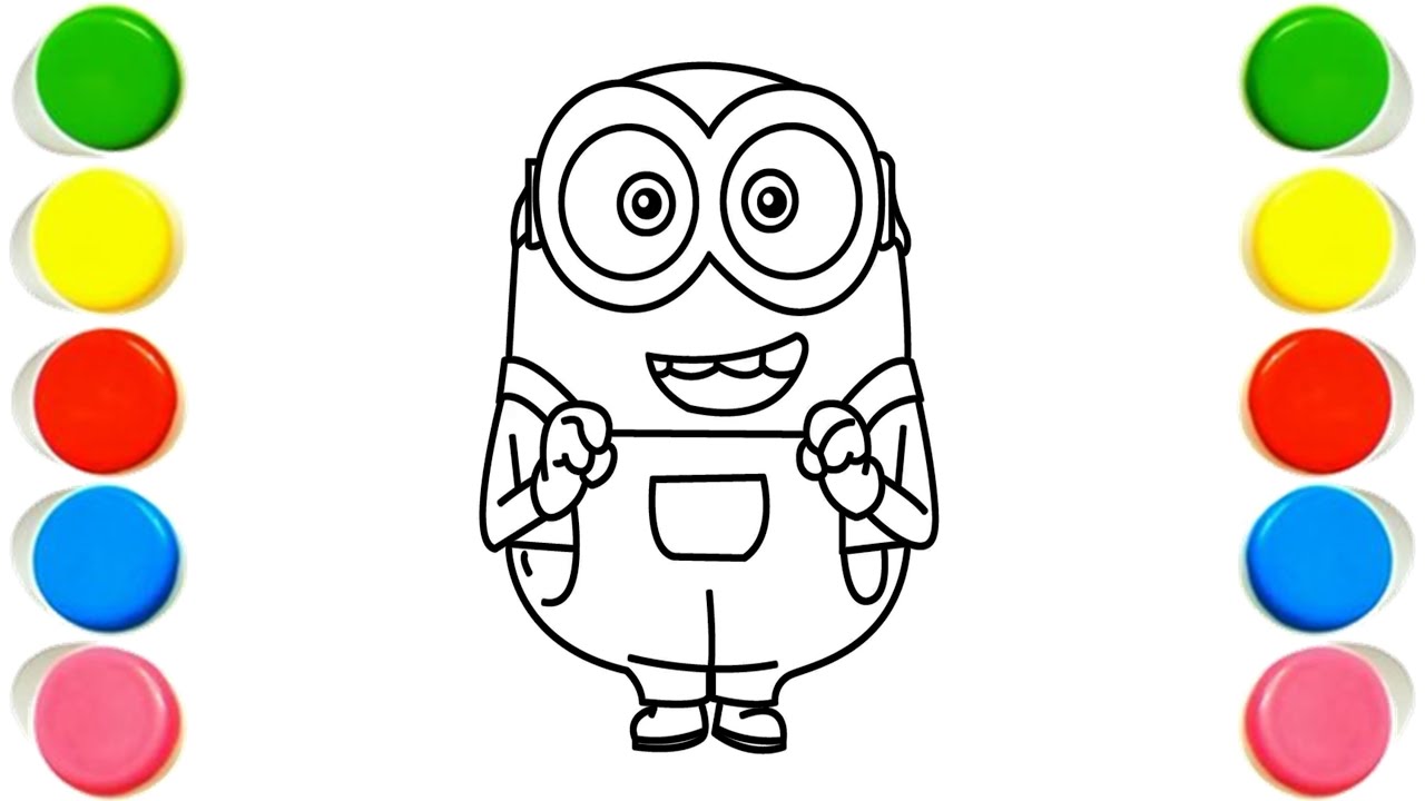 Cute Minion Drawing for kids, Painting & Coloring for kids, Toddlers ...