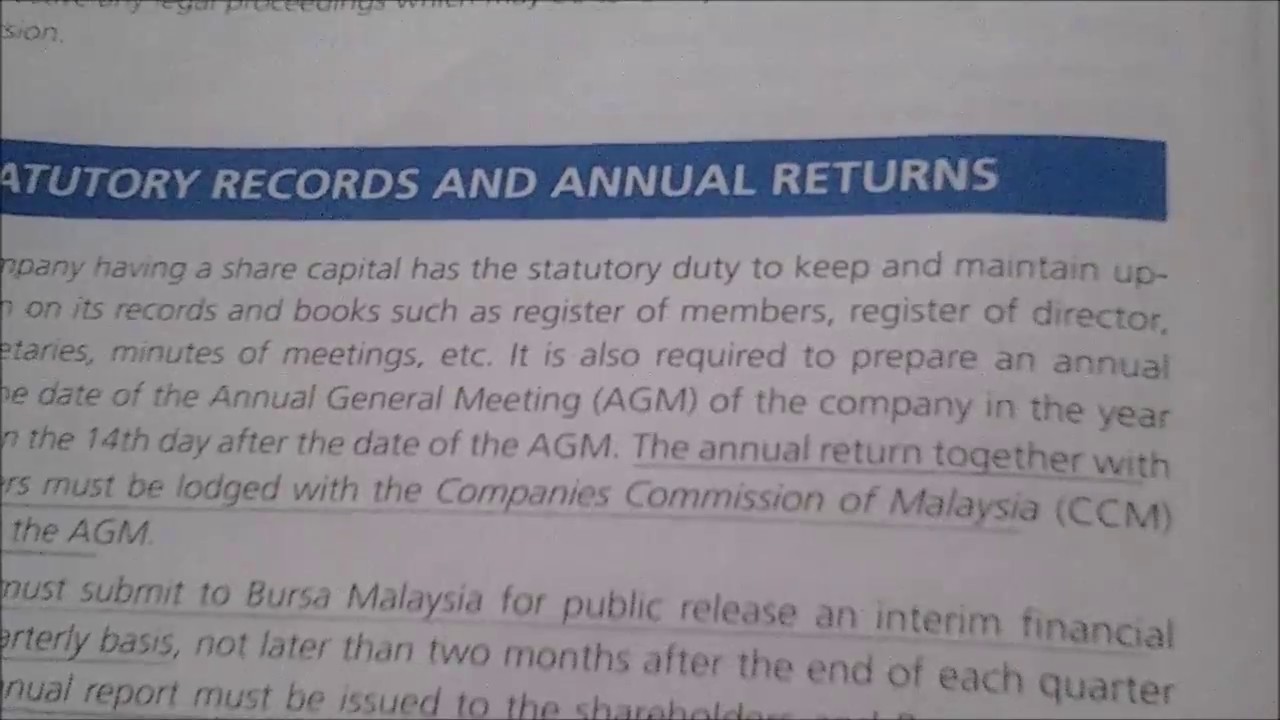 Accounting: Intro.to Companies (Statutory Records & Annual Returns ...