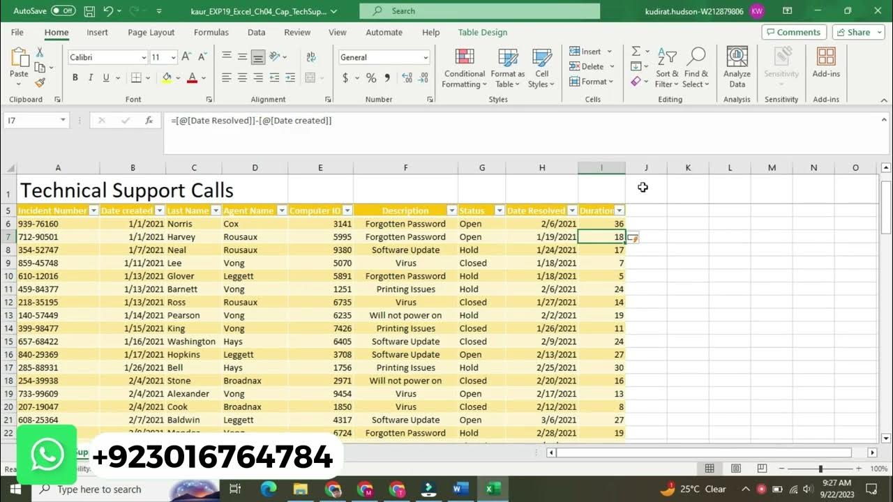 Exp19_Excel_Ch04_Cap_Tech_Support | Excel Chapter 4 Capstone - Tech Support/100% Complete ...