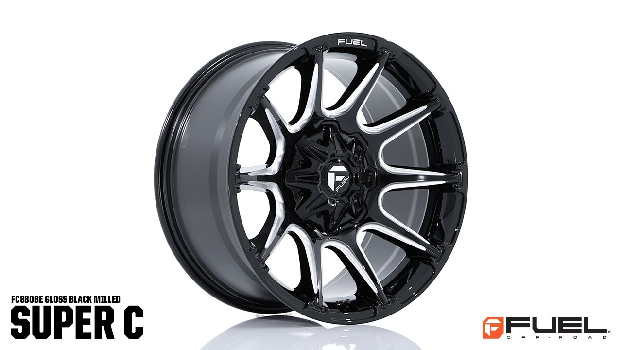 FUEL FC880 SUPER C | 22X10 | ET 10 | GLOSS BLACK MILLED - YouTube