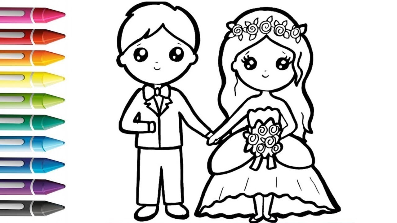 Amazing Sketch Color Drawing || Episode - 1 || How To Draw A Bride ...