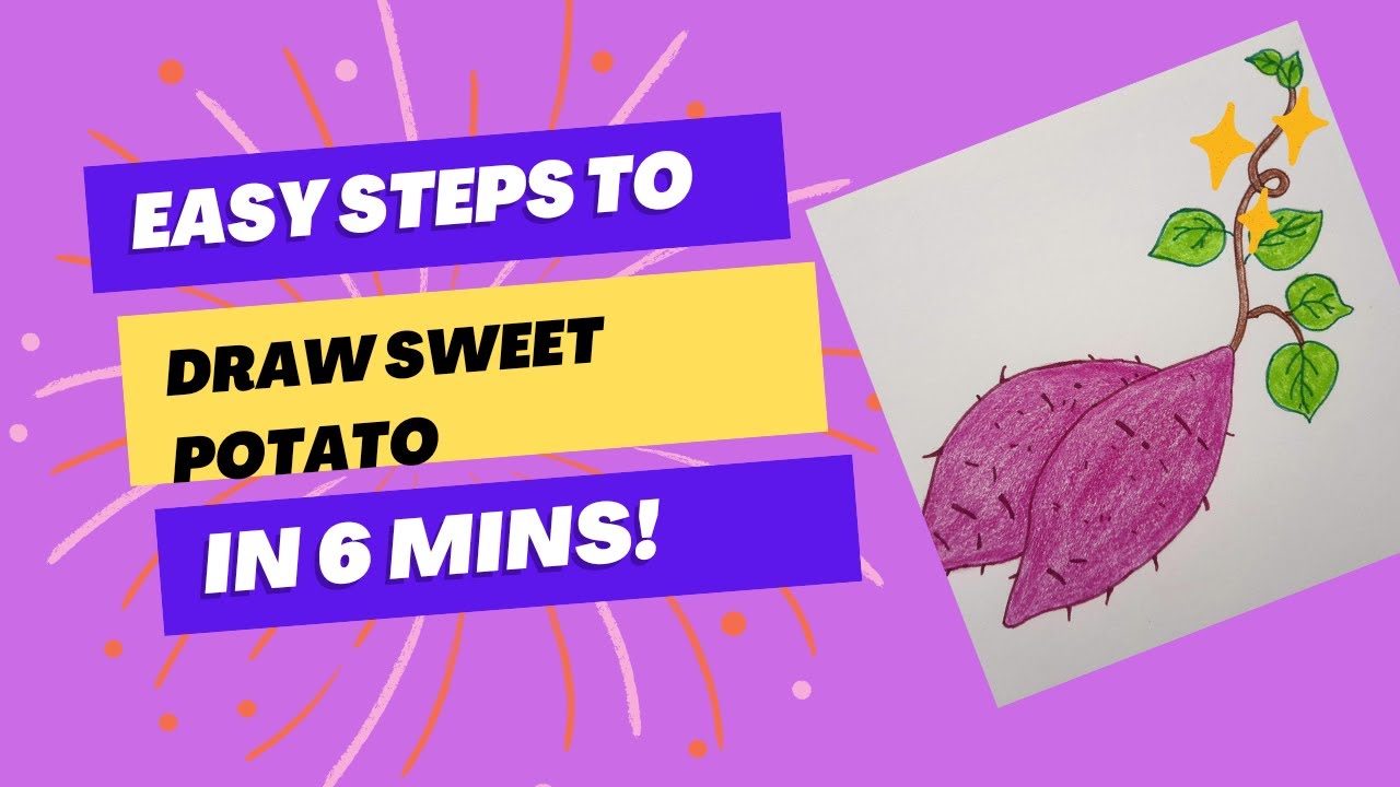 Easy vegetable drawing | sweet potato | Drawing for beginners - YouTube