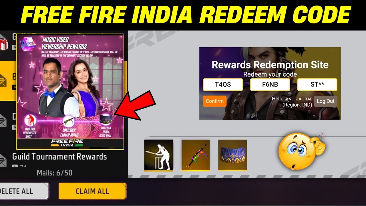 New Redeem Code Free Fire India | Free Fire India Redeem Code | Free ...