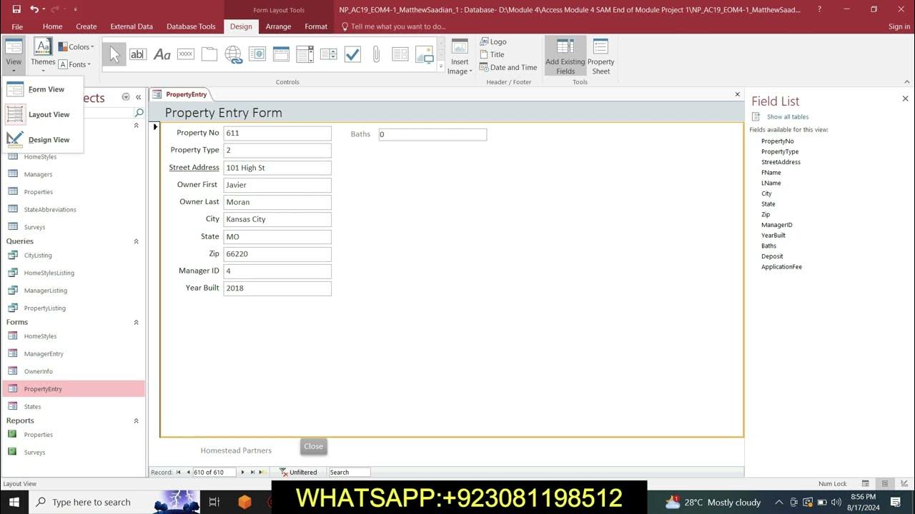 Access 2019 Module 4 End of Module Project 1 | NP_AC19_EOM4-1 | Module 4 End of Module Project 1 ...