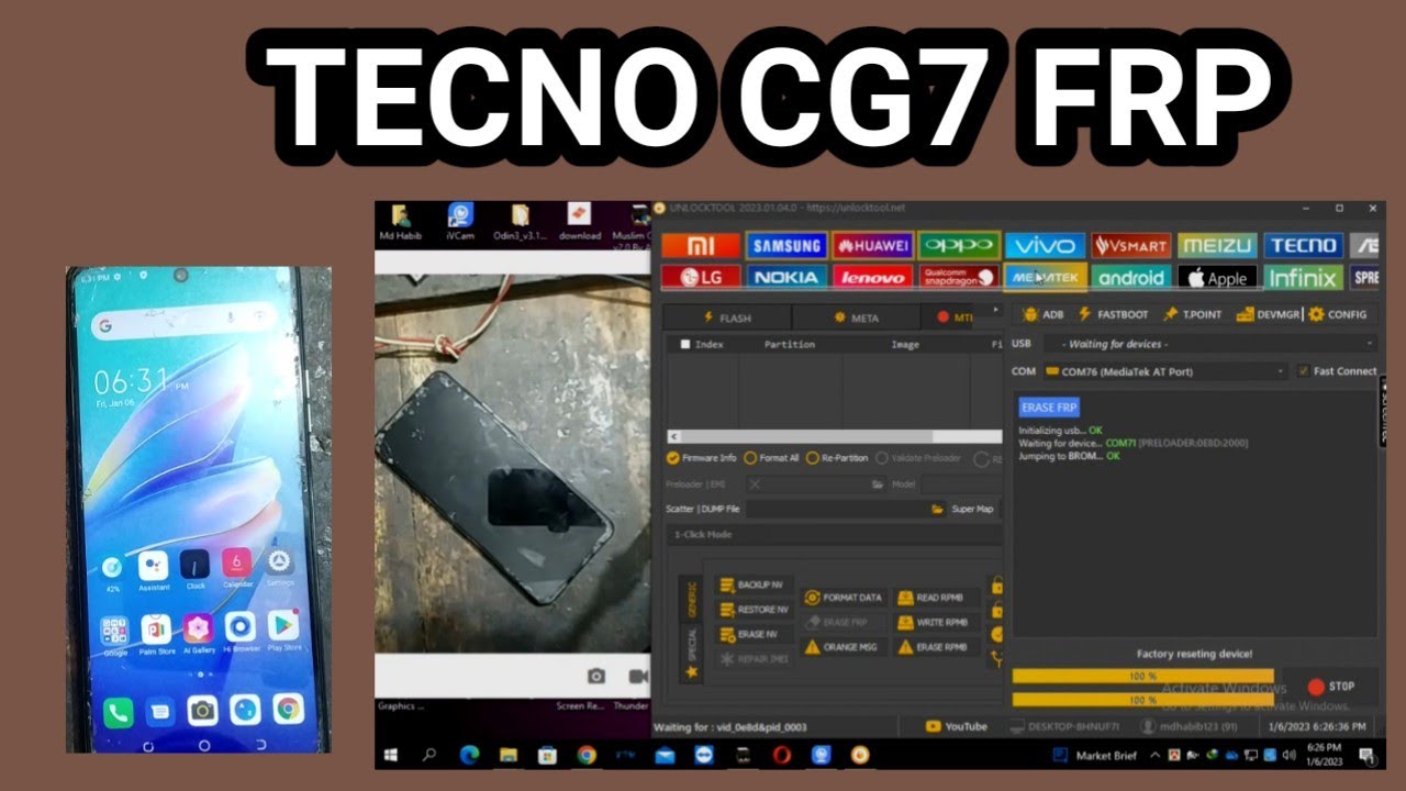 TECNO CG7 FRP Unlock Tool 2023 free - YouTube