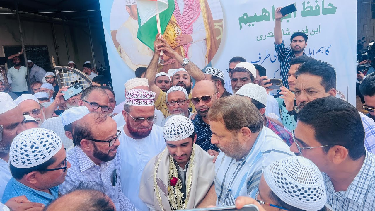 Hafiz Ibrahim Shabandari arrives to rousing welcome by BMYF and Tanzeem ...