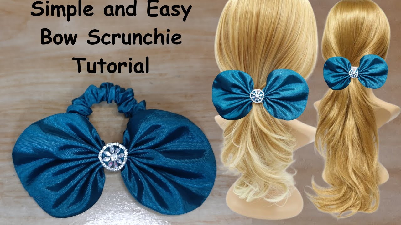 Bow Scrunchie | Bow Scrunchie How To Make | Bow Scrunchie Diy ...