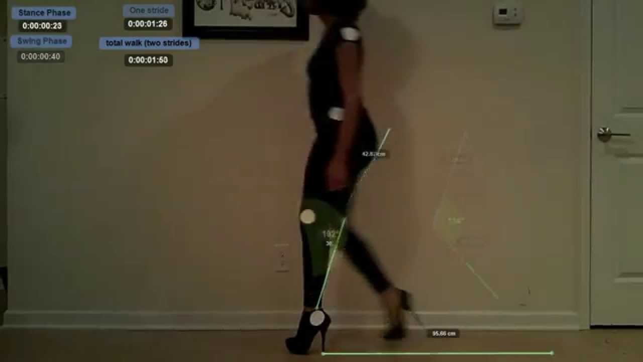 high heel gait - YouTube