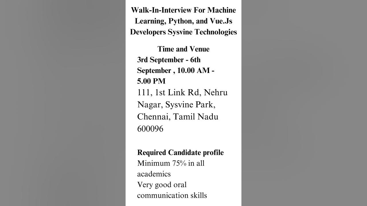 Walk-In-Interview For Machine Learning, Python, and Vue.Js Developers ...