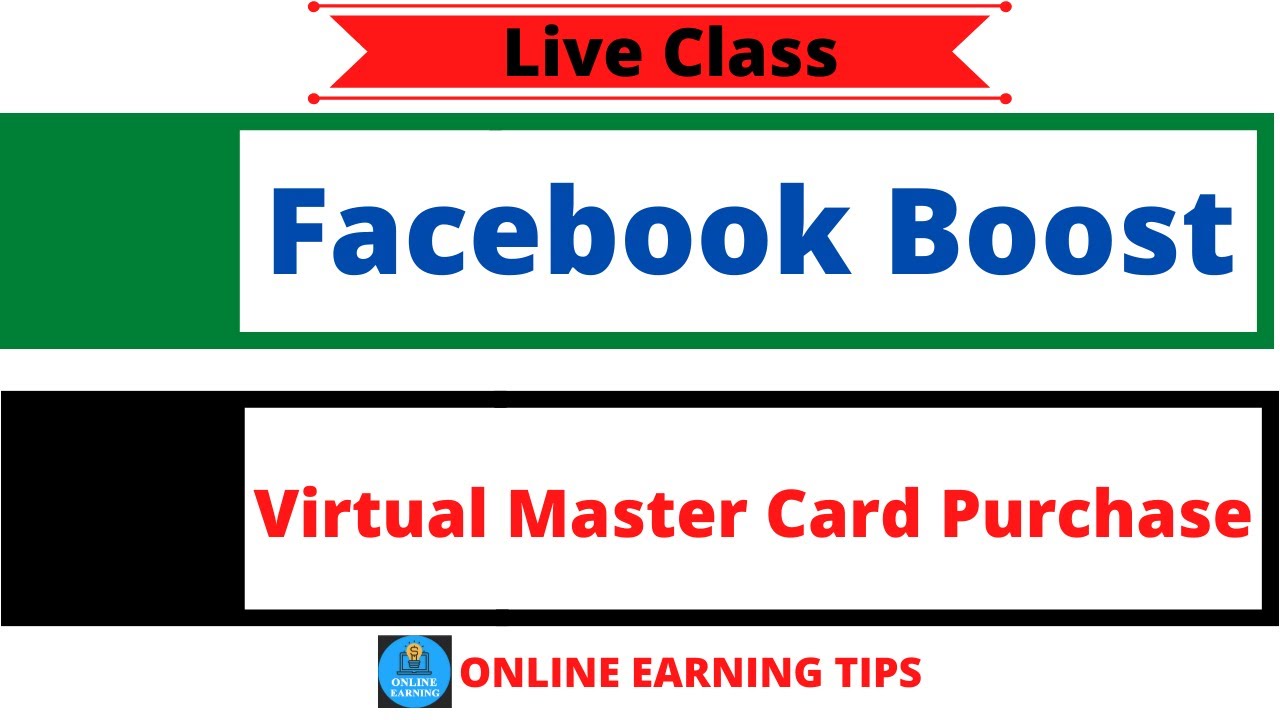 How To Facebook Boost and Virtual MasterCard Apply - YouTube