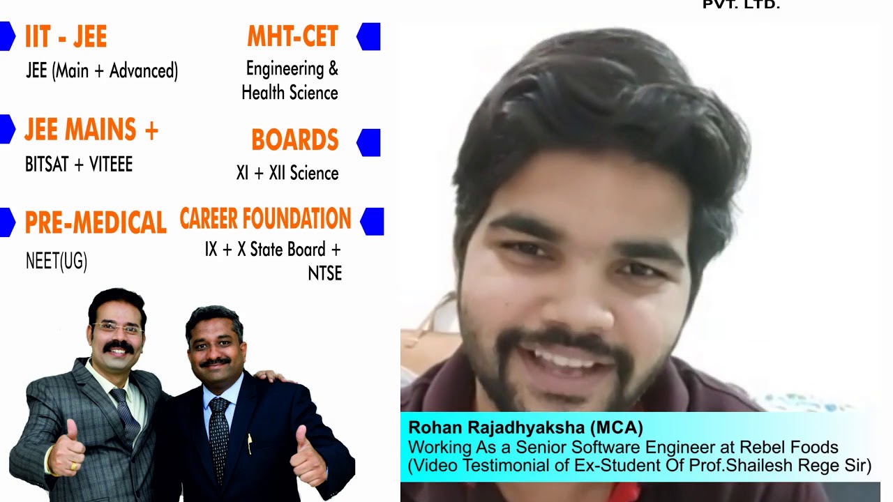 #6 Ex-Student Testimonial about Prof. Shailesh Rege Sir. - YouTube