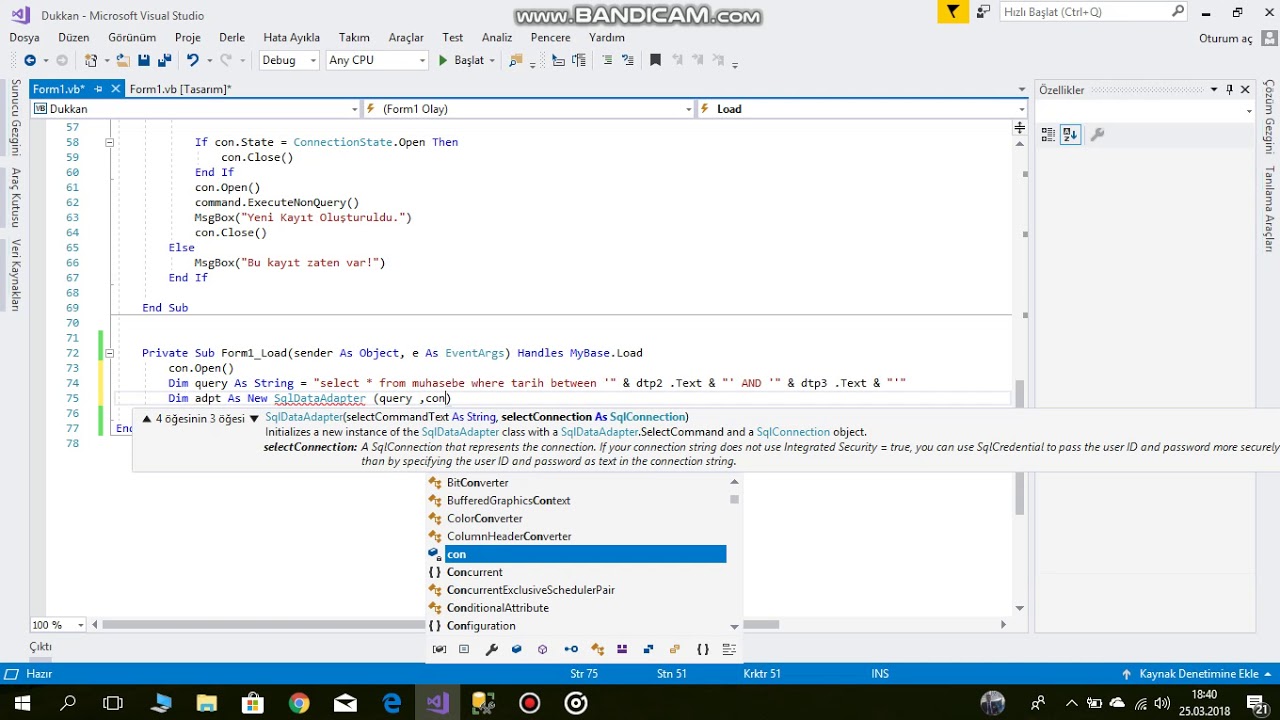 Ders-5 vb.net sql datagridview form load tarih arama - YouTube