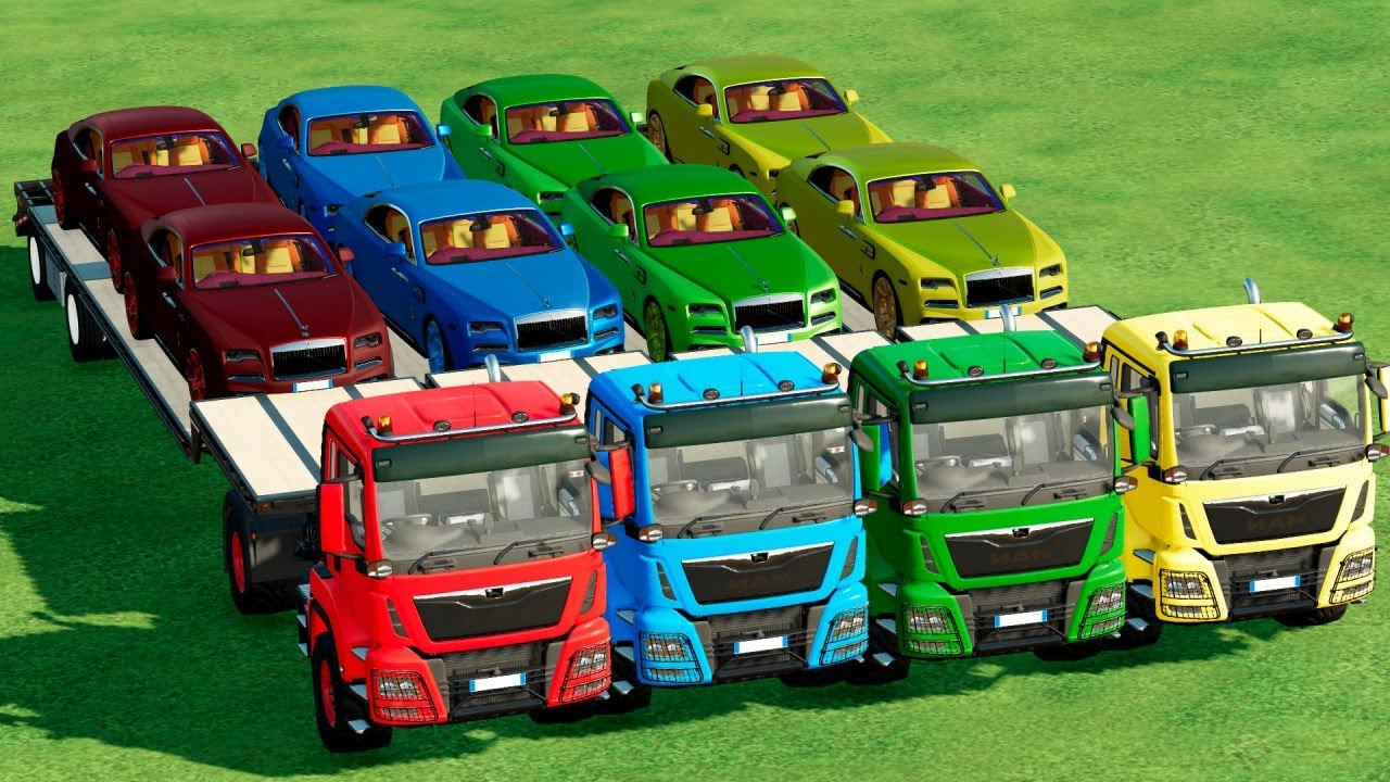 TRANSPORT CARS AND LOAD COLORED CARS - Farming Simulator 22 - YouTube