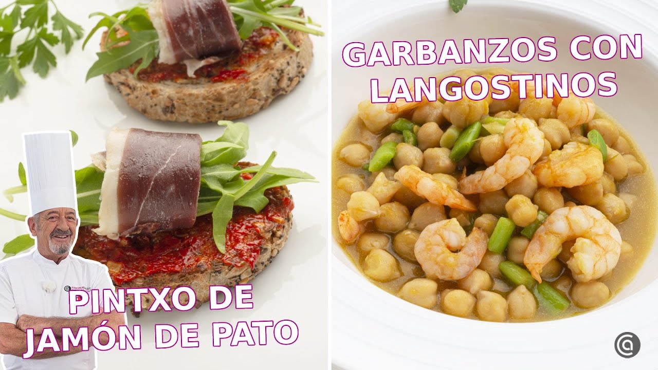 PINCHO de JAMÓN de PATO - GARBANZOS con LANGOSTINOS // Cocina Abierta ...