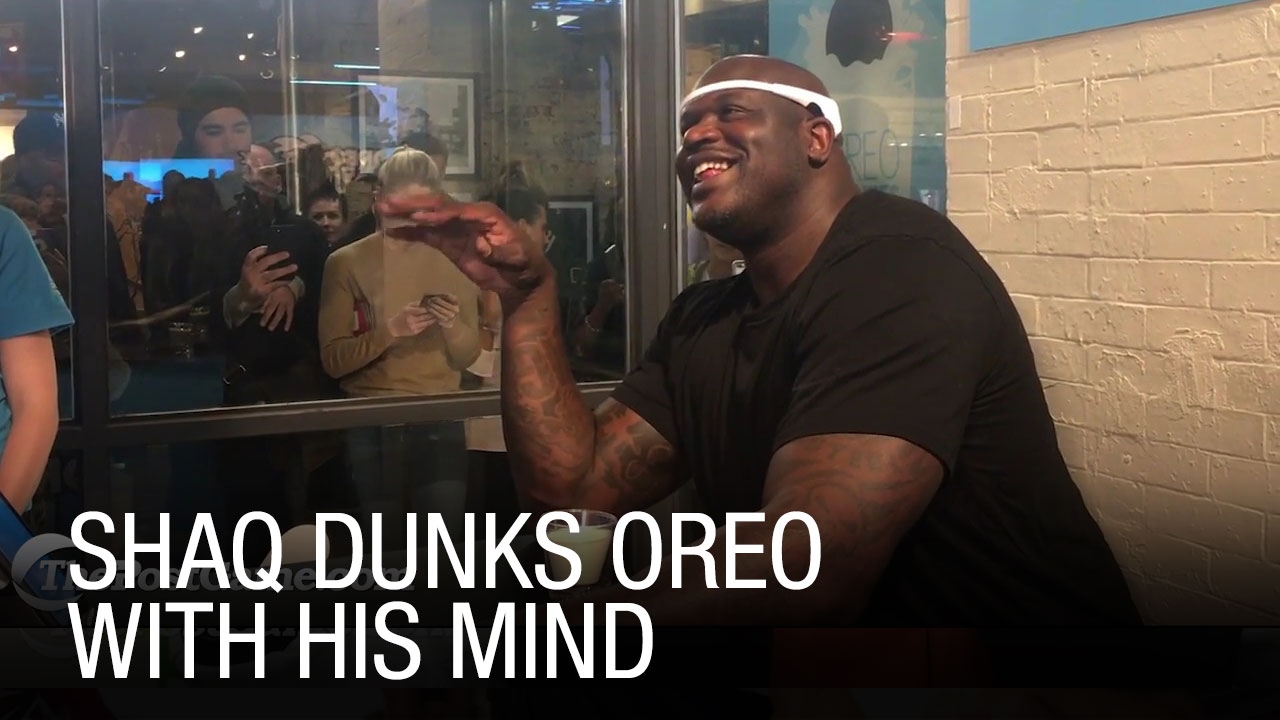 Shaq Dunks Oreo With His Mind - YouTube