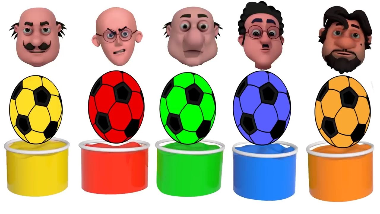 Learn Colors with Motu Patlu Toy egg & Soccer Balls in 2023 | Finger ...