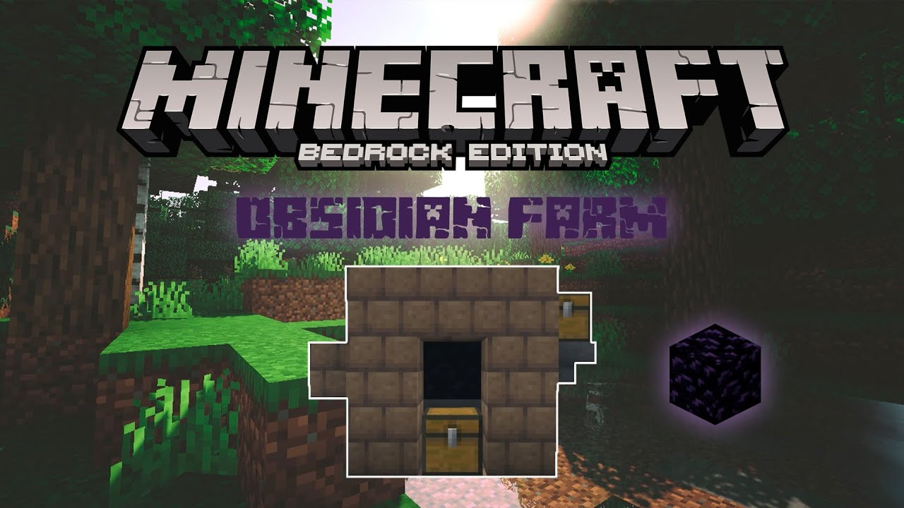 Obsidian farm minecraft bedrock 1.19 - YouTube