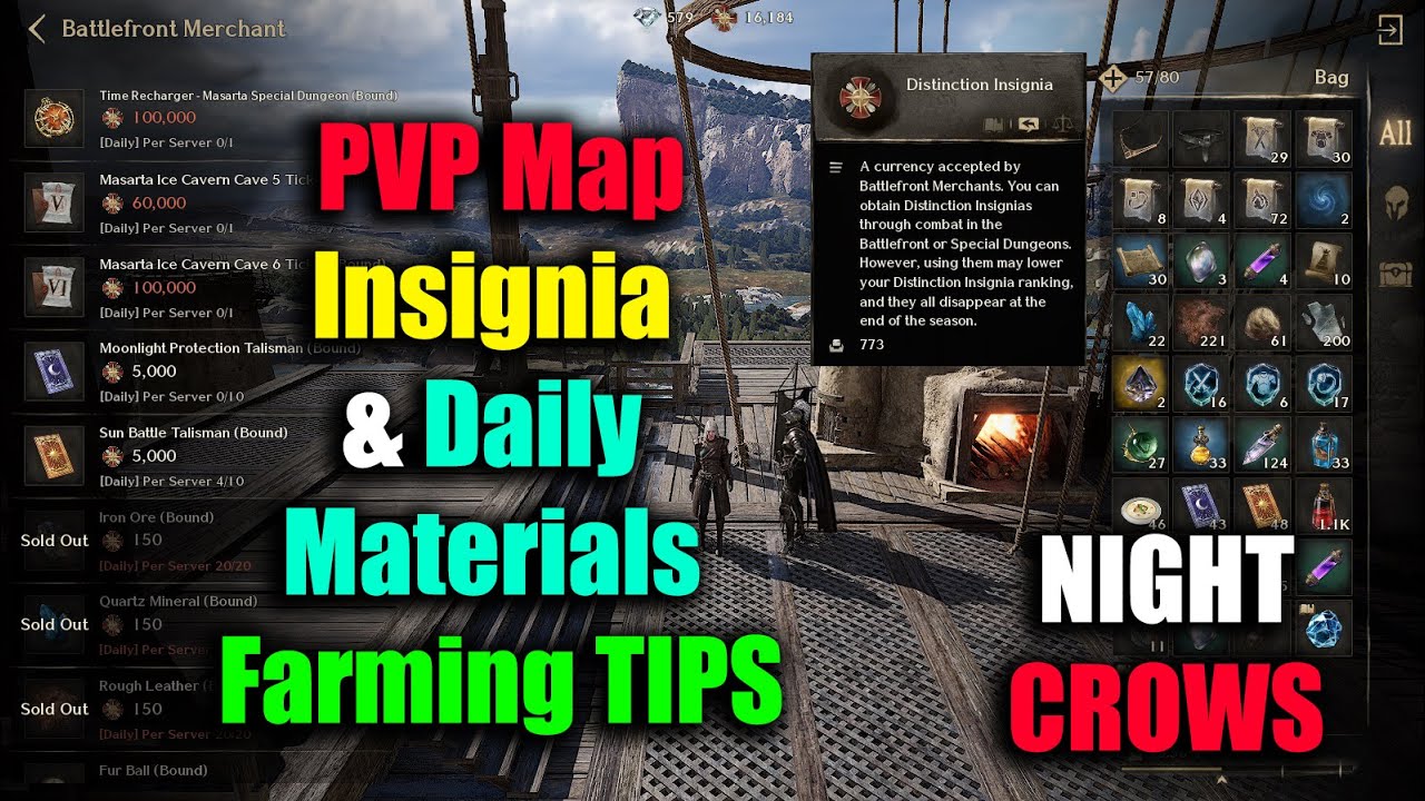 Night Crows PVP Map Insignia & Daily Materials Farming TIPS - YouTube