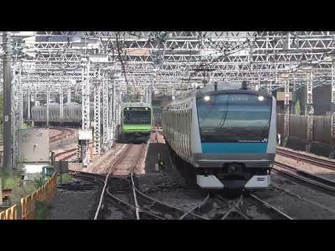 京浜東北線E233系 & 山手線E235系 田町到着 - YouTube