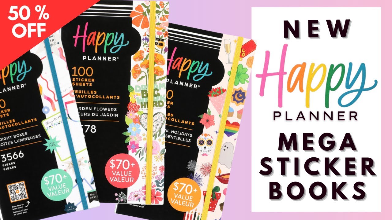 NEW HAPPY PLANNER MEGA STICKER BOOKS - YouTube