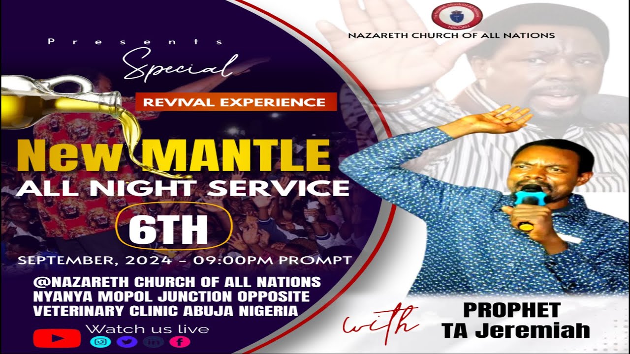 JOIN US IN TODAY'S ALL-NIGHT SERVICE LIVE, STAY CONNECTED. - YouTube