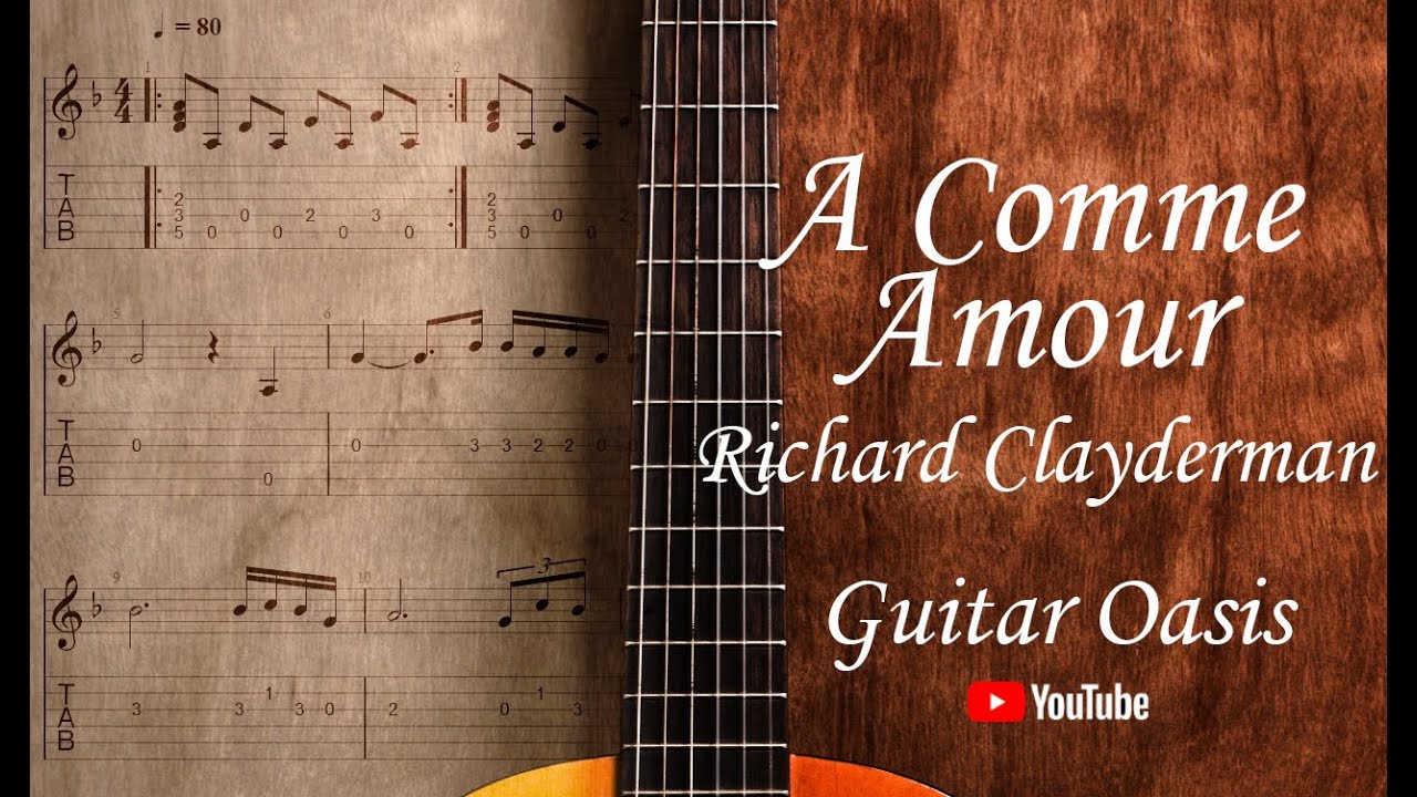 A Comme Amour - Richard Clayderman (Solo + Chords + Solo tutorial ...
