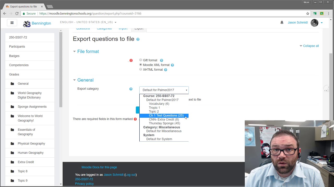 Moodle - Export Question Bank - YouTube