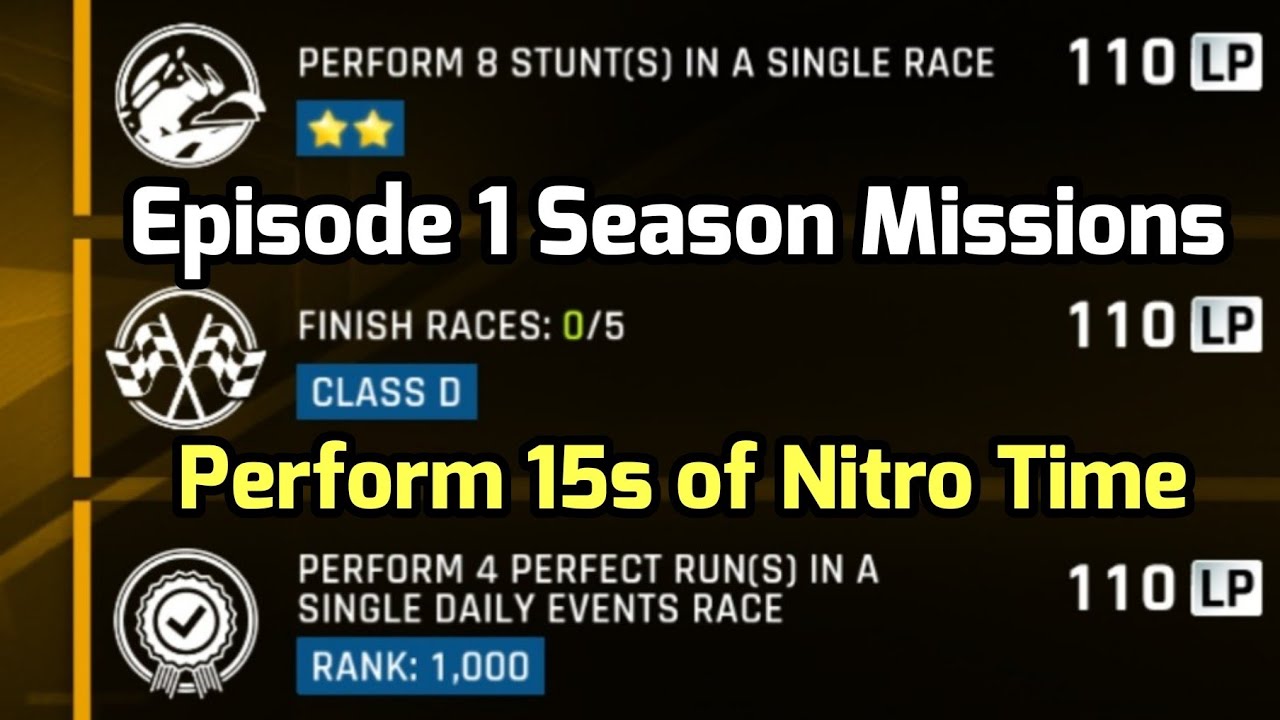 Asphalt 9 - Perform 15s of Nitro Time In a Single Race - YouTube