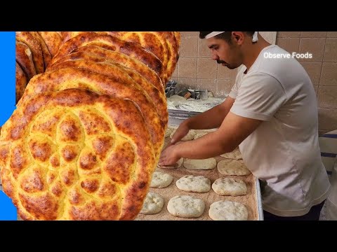 Best Shirmal Bread In Iran | Persian Bread and Food نون شیرمال - YouTube