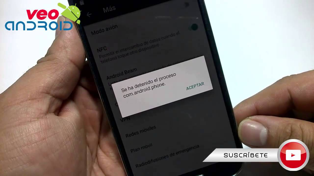 Se ha detenido el proceso com.android.phone. [error] - YouTube