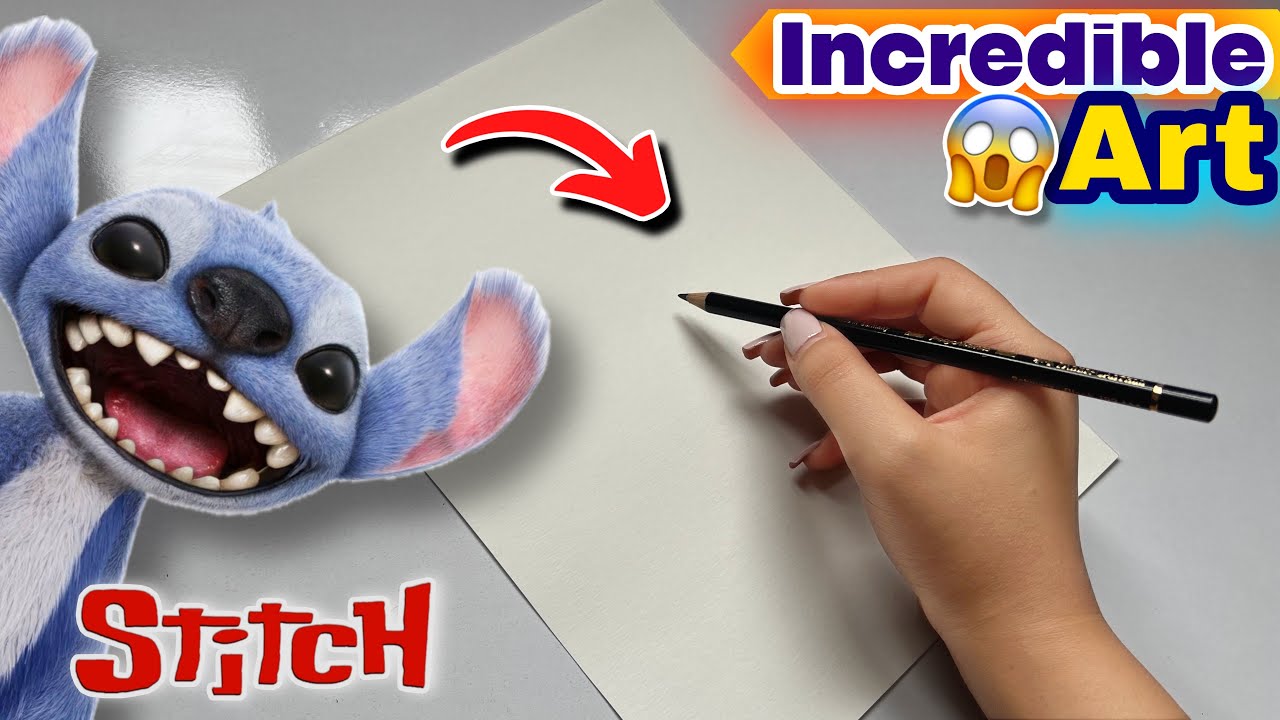 Incredible Stitch Artwork | See How I Color Him with Pencils ️🎨 - YouTube