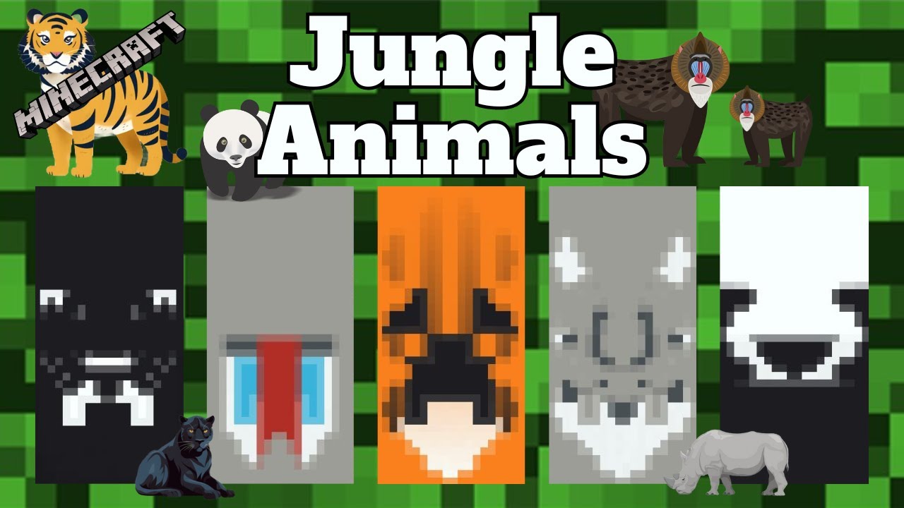 Minecraft Tutorial *:. Jungle Animals Banner Designs - It's Banner Time ...