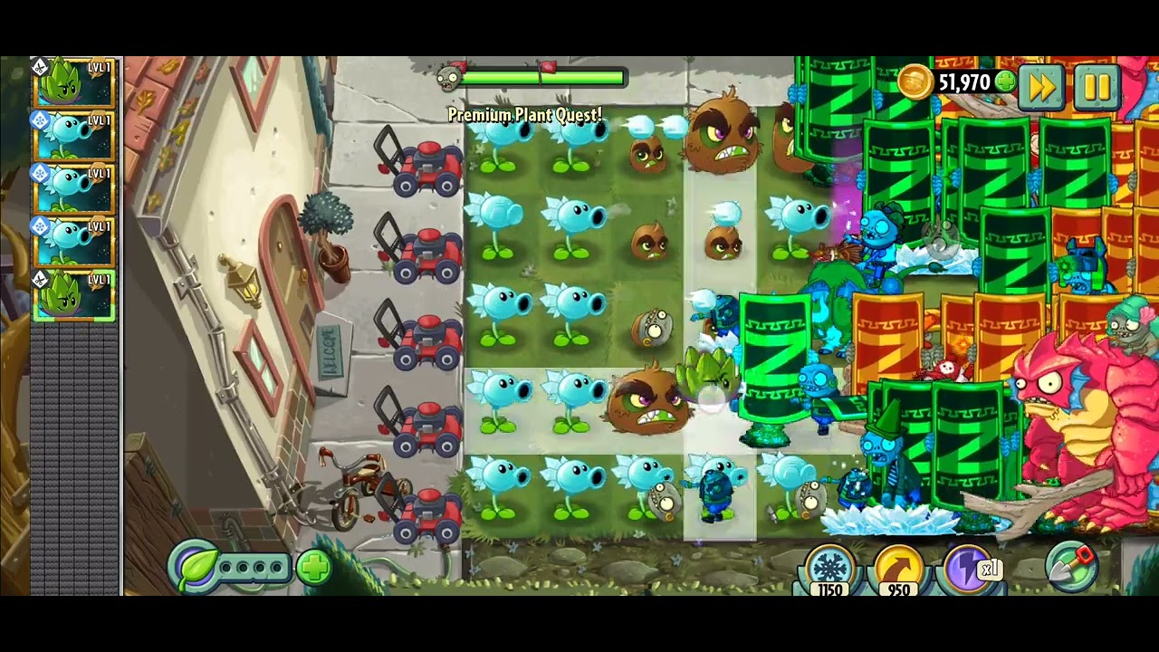 PVZ: SNOW PEAS Vs COMMANDER OF ZOMBIES 👍 - YouTube
