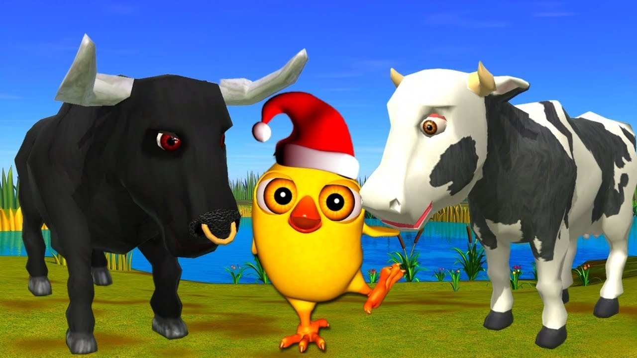 El Pollito pío 3d | el Toro y el Tractor de la Granja | The Chick and ...
