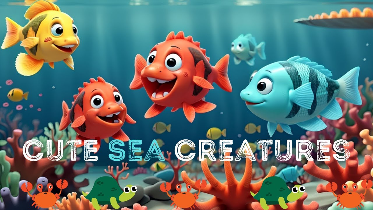 "Cute Sea Creatures :🐛🌈 Musical for kids - Learning English with Music ...