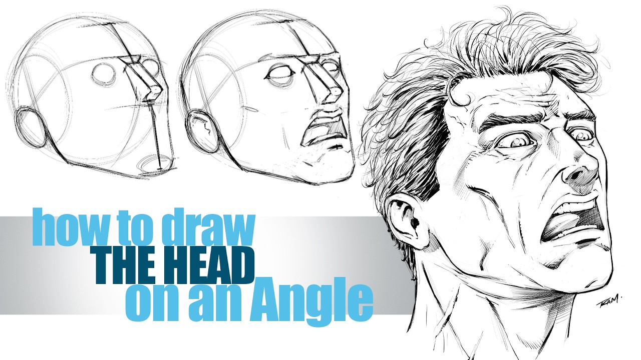 How to Draw the Head | Upward Angle | Fearful Expression - YouTube
