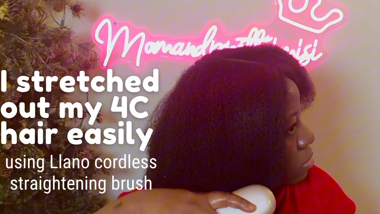 My 4C Hair Looks So Good Using Llano Cordless Straightening Brush - YouTube