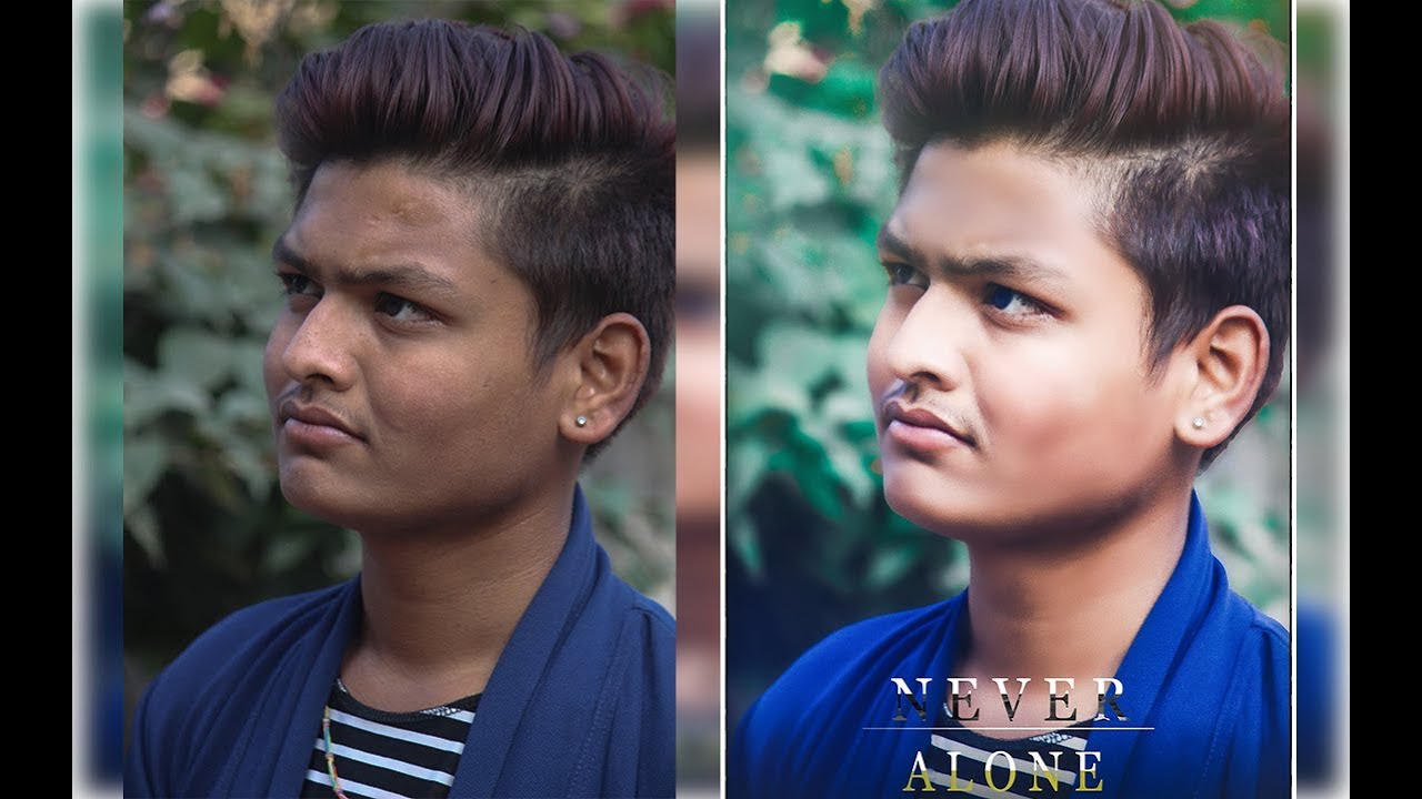 Photoshop photo editing | Blue eyes and smooth face and outdoor effect ...