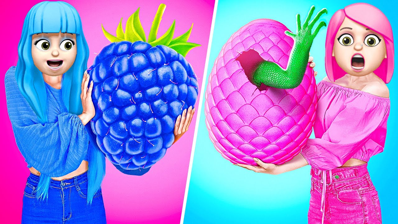 EATING ONLY ONE COLOR FOOD FOR 24 HOURS! Last To STOP Eating PINK VS ...
