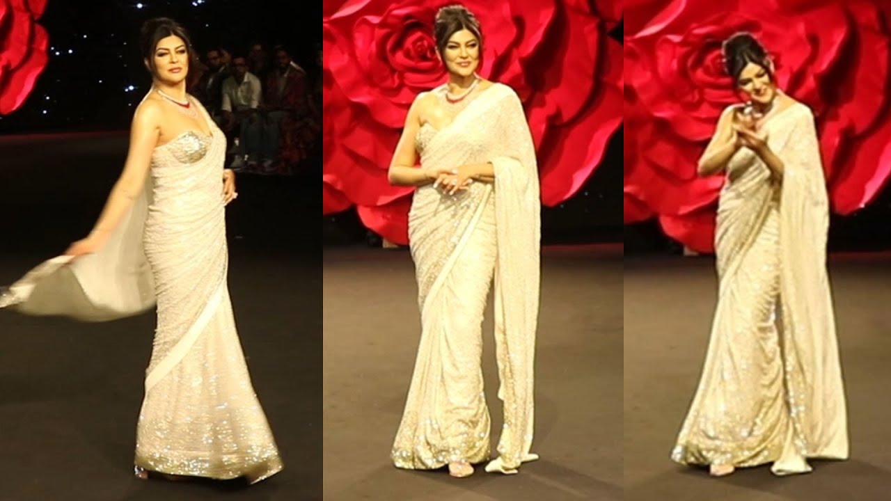 Sushmita Sen Stuns In Golden Saree As Showstopper At Lakme Fashion Week ...