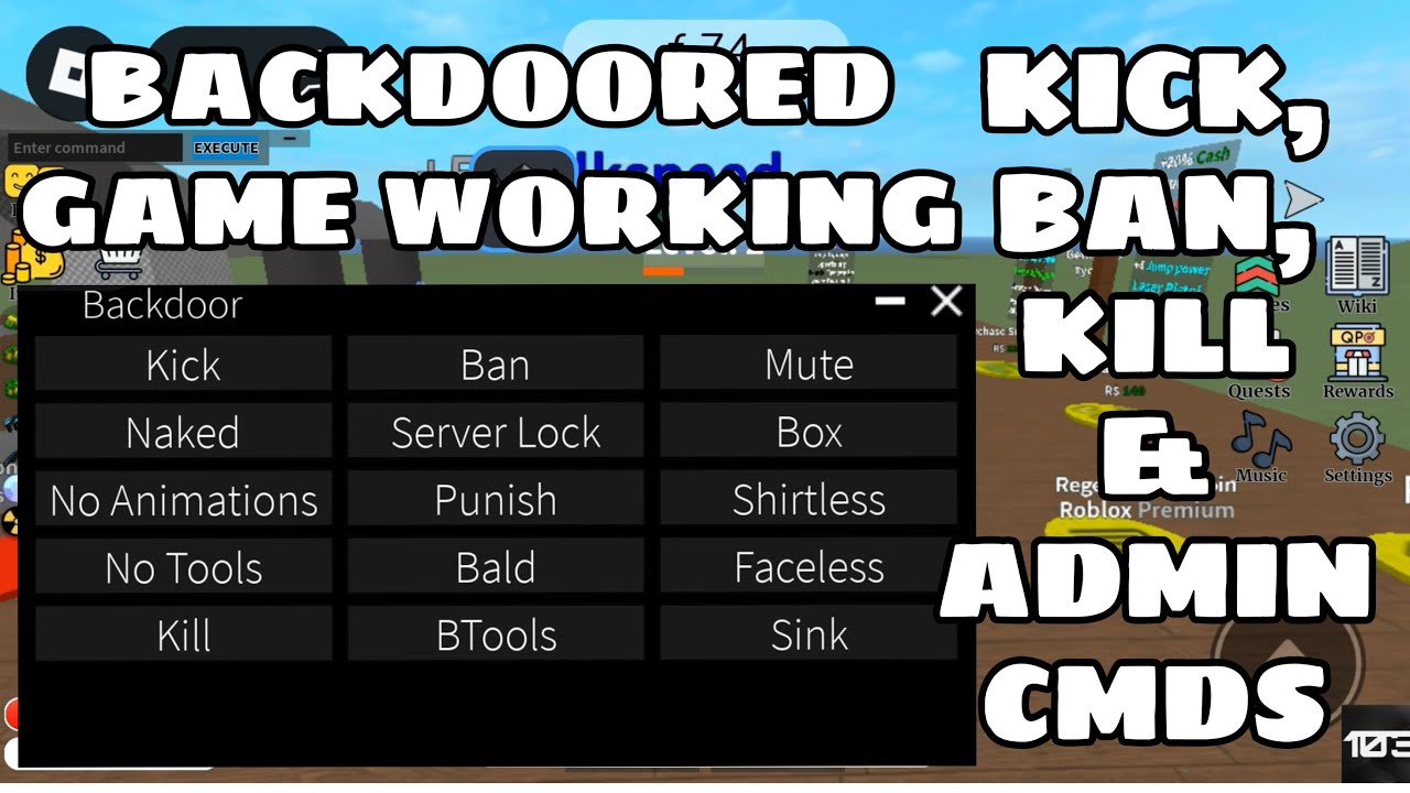 (FE) ROBLOX Backdoor Game | Kick, Ban Admin Commands - YouTube