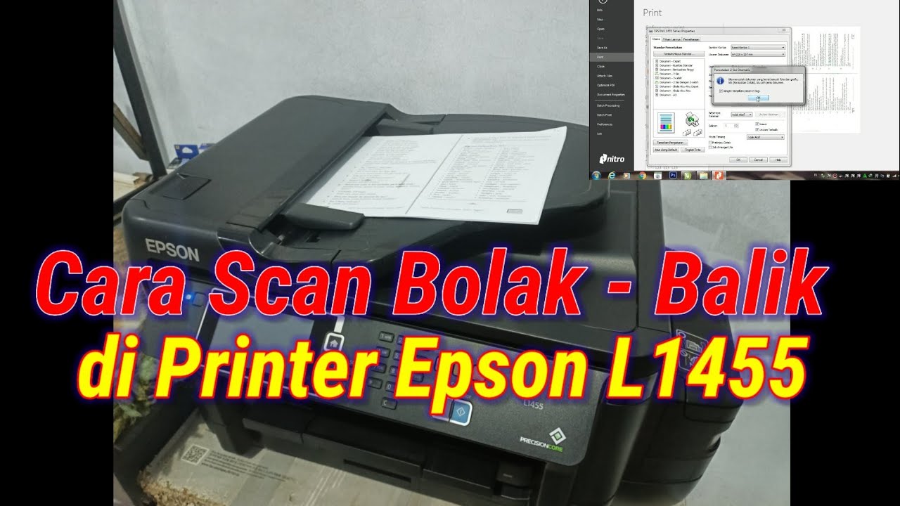 cara scan bolak balik di printer epson l1455 - YouTube