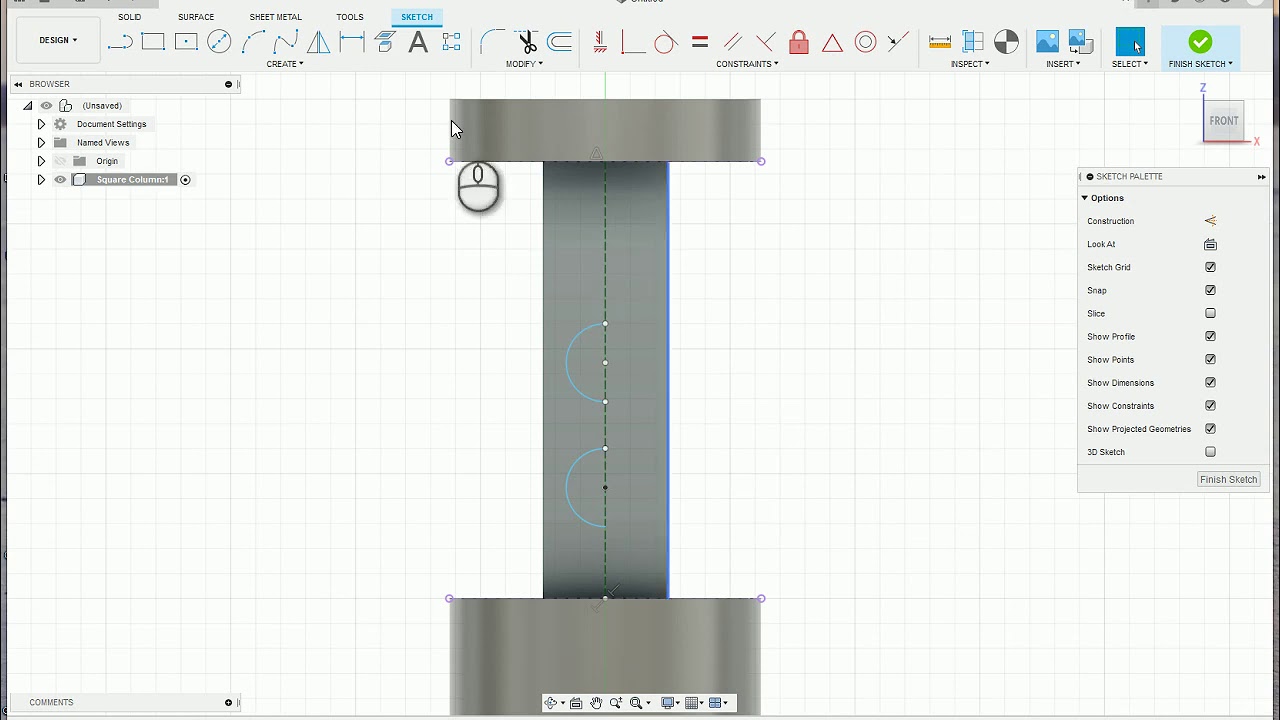 Activity 1.2.5 Square Column in Fusion 360 - Step 11 (Design Edit ...