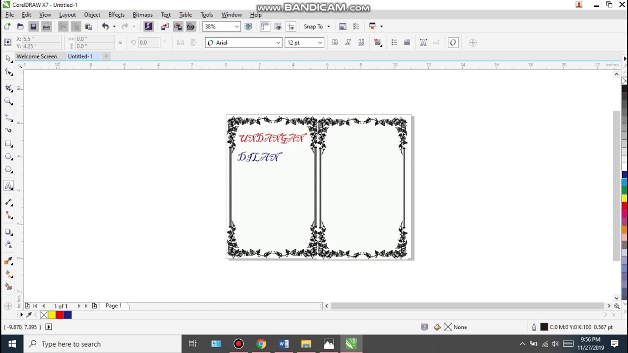 Membuat undangan klasik di coreldraw x7 - YouTube