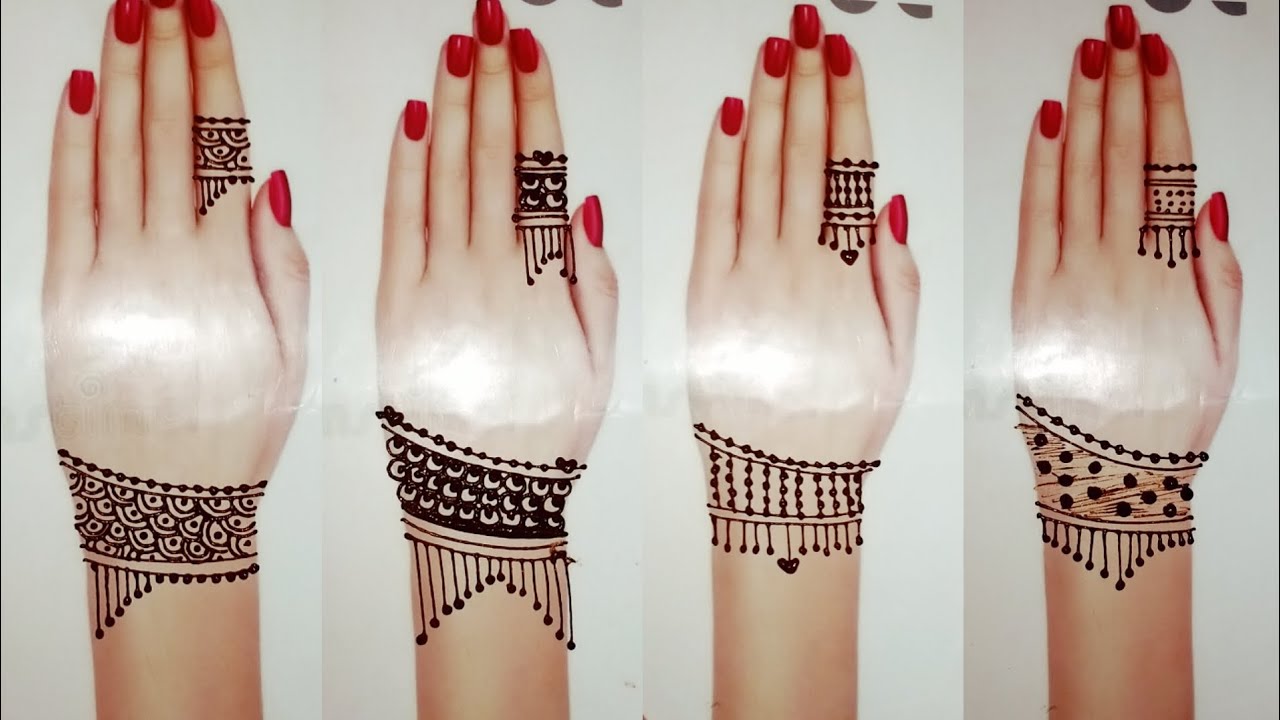 beutiful nd easy back hand 4 different style mehndi designs ll easy ...
