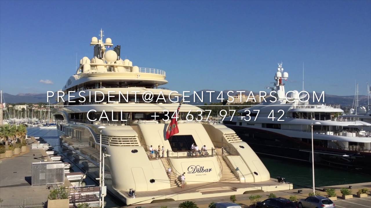 M/Y DILBAR 156 meter yacht in ANTIBES.President@Agent4stars.com - YouTube
