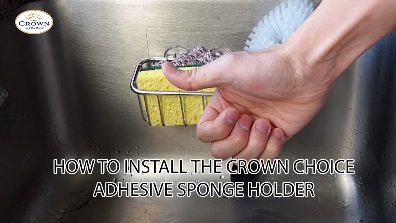 No fall sponge holder - adhesive install - YouTube