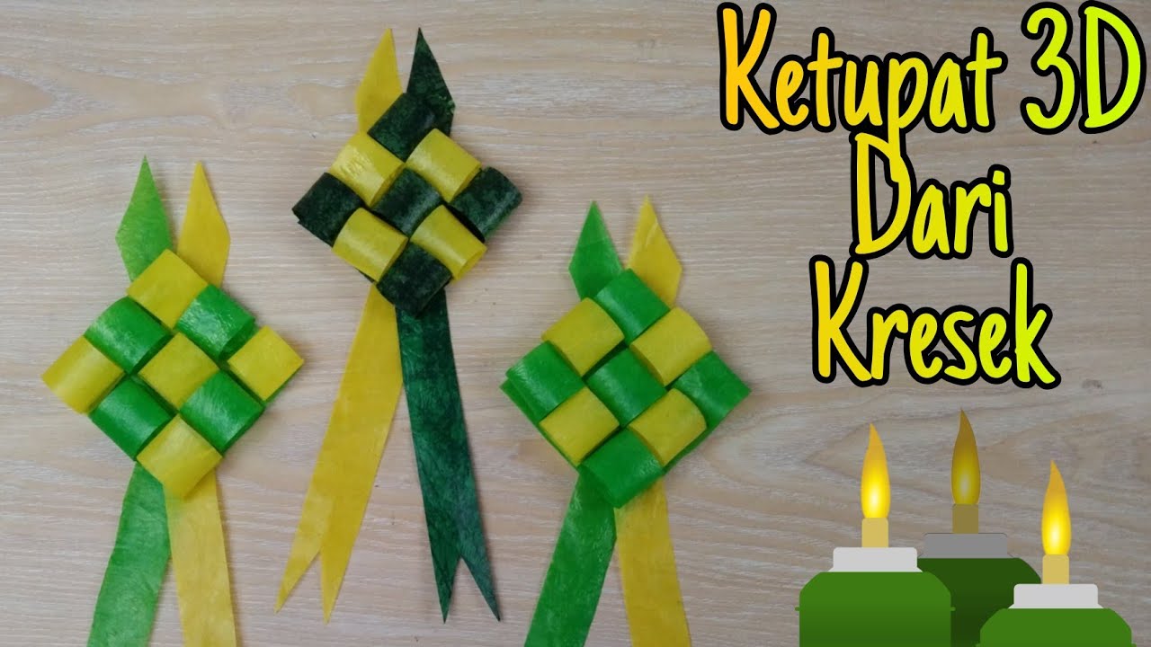 DIY//Ketupat 3D dari Plastik Kresek//Dekorasi Ramadhan dari Kresek ...