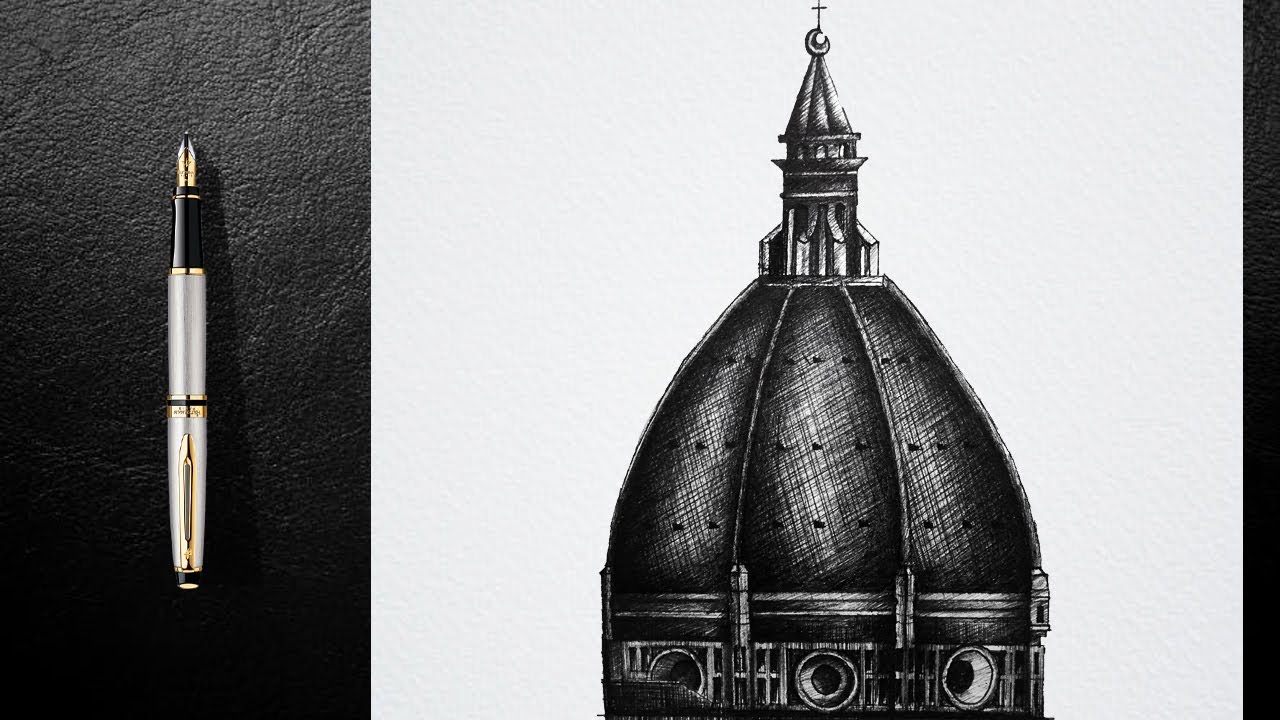 How to sketch famous dome of Florence cathedral ( Filippo Brunelleschi ...