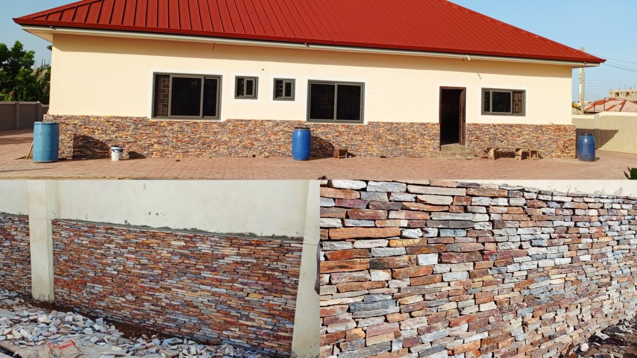 building in Ghana 🇬🇭 || the cost by fixing this natural stones ...